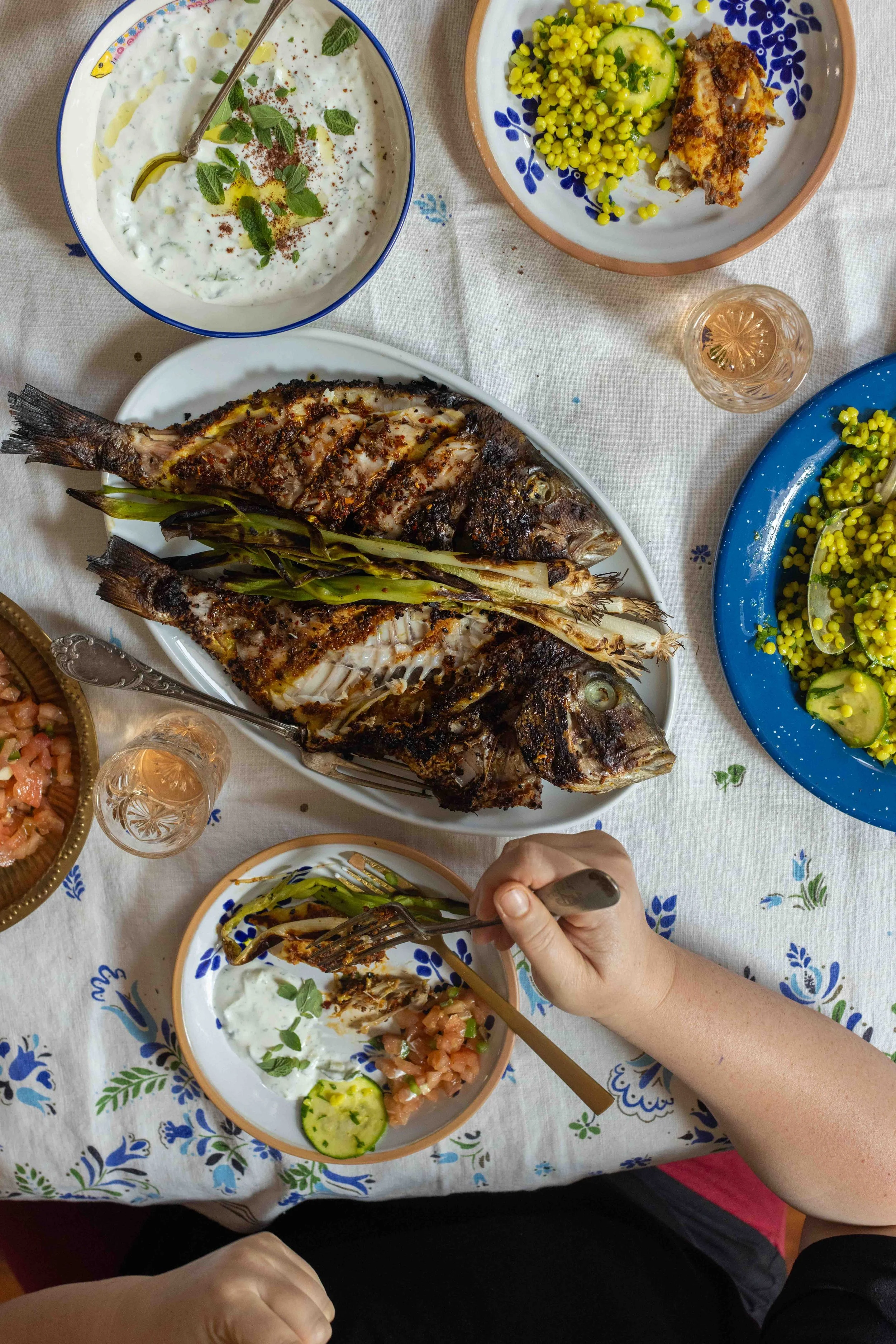 Grilled Fish with Preserved Lemon and Herby Harissa — Middle Eastern ...
