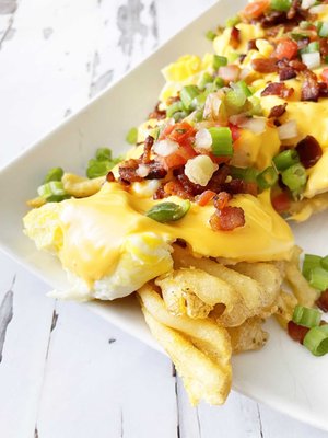 Bacon, Egg & Cheese Breakfast Fries — The Skinny Fork