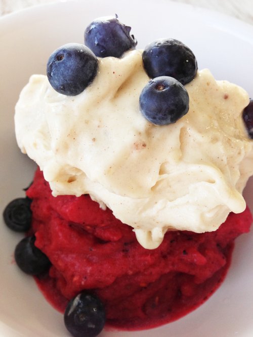 Red, White & Blueberry "Ice Cream" — The Skinny Fork