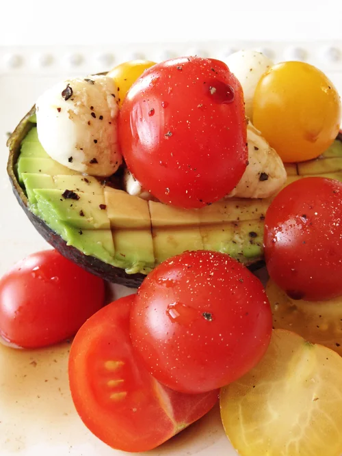 Caprese Stuffed Avocado — The Skinny Fork