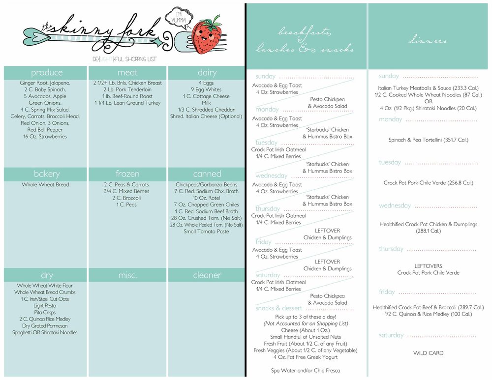 The 'Get Forking Skinny Meal Plan' 2015 (Week 2) — The Skinny Fork