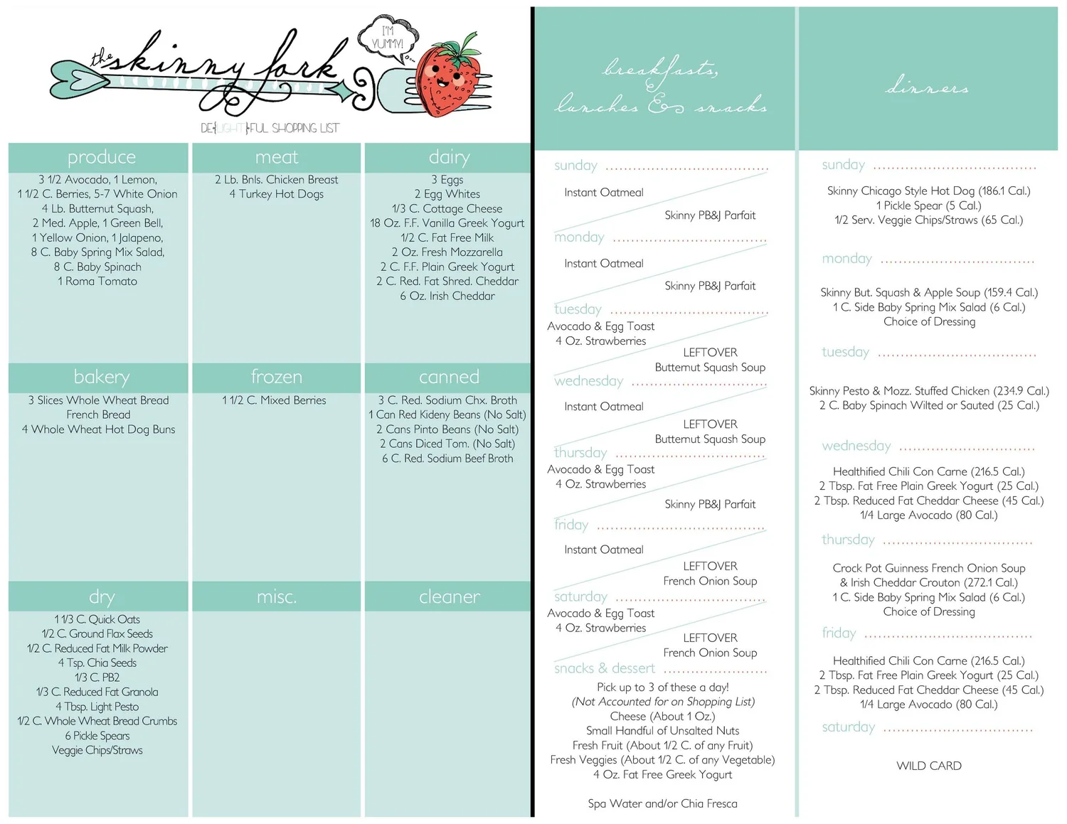 The 'Get Forking Skinny Meal Plan' 2015 (Week 3) — The Skinny Fork