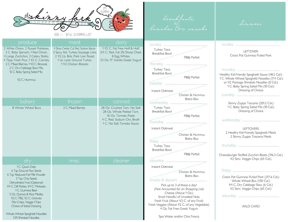 The 'Get Forking Skinny Meal Plan' 2015 (Week 5) — The Skinny Fork