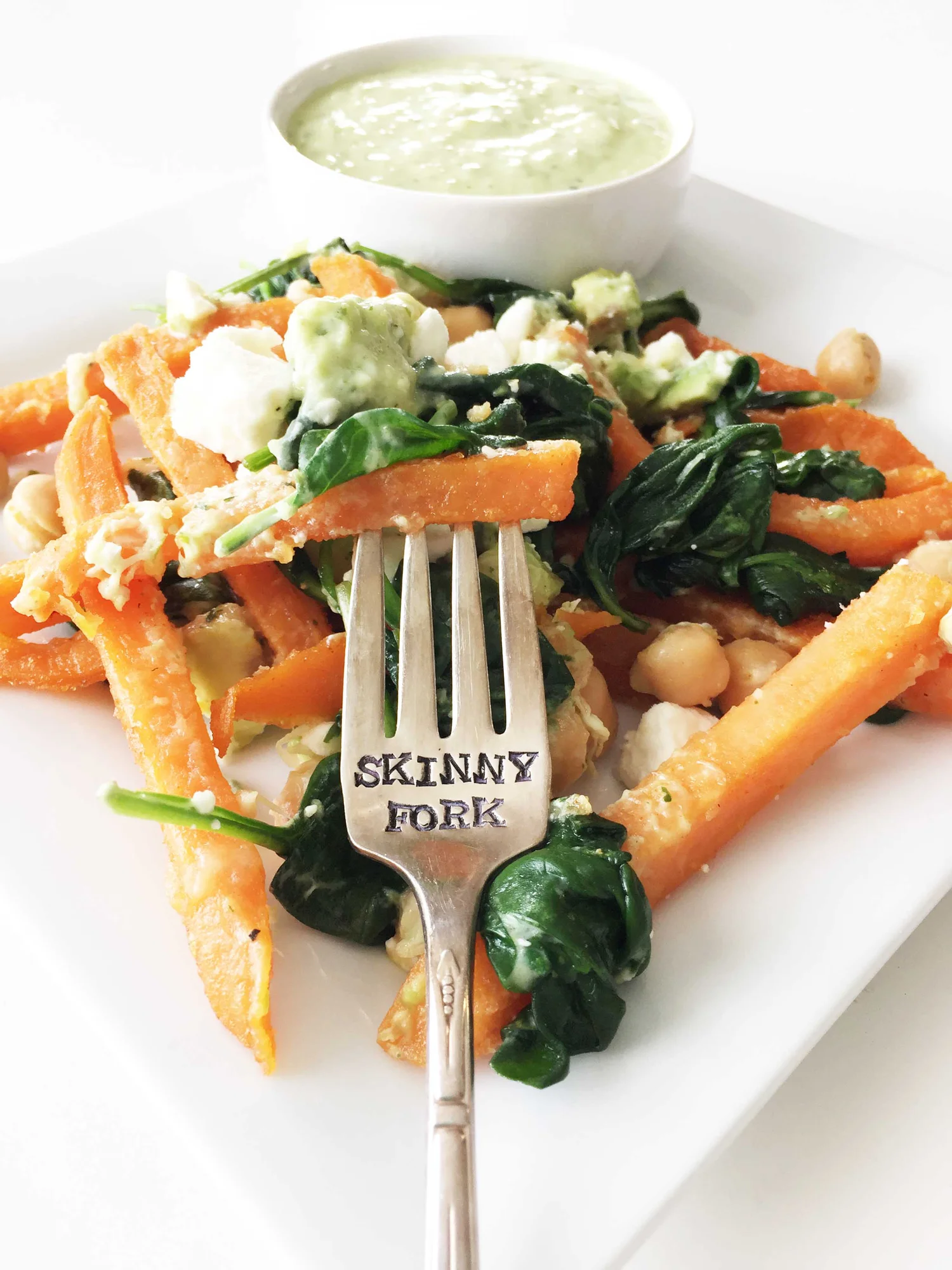 Loaded Green Goddess Sweet Potato Fries — The Skinny Fork