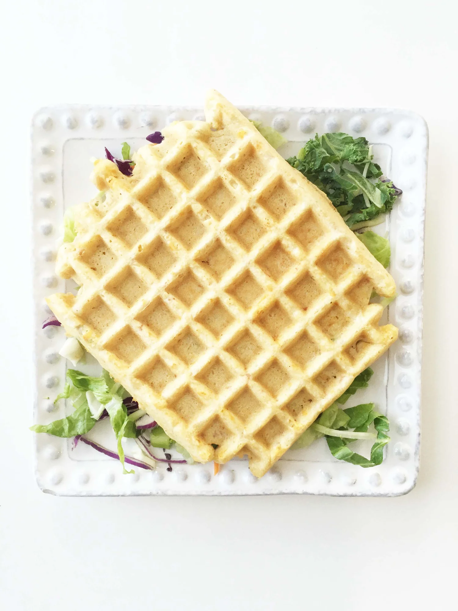Savory Ham & Cheese Cornmeal Waffles — The Skinny Fork
