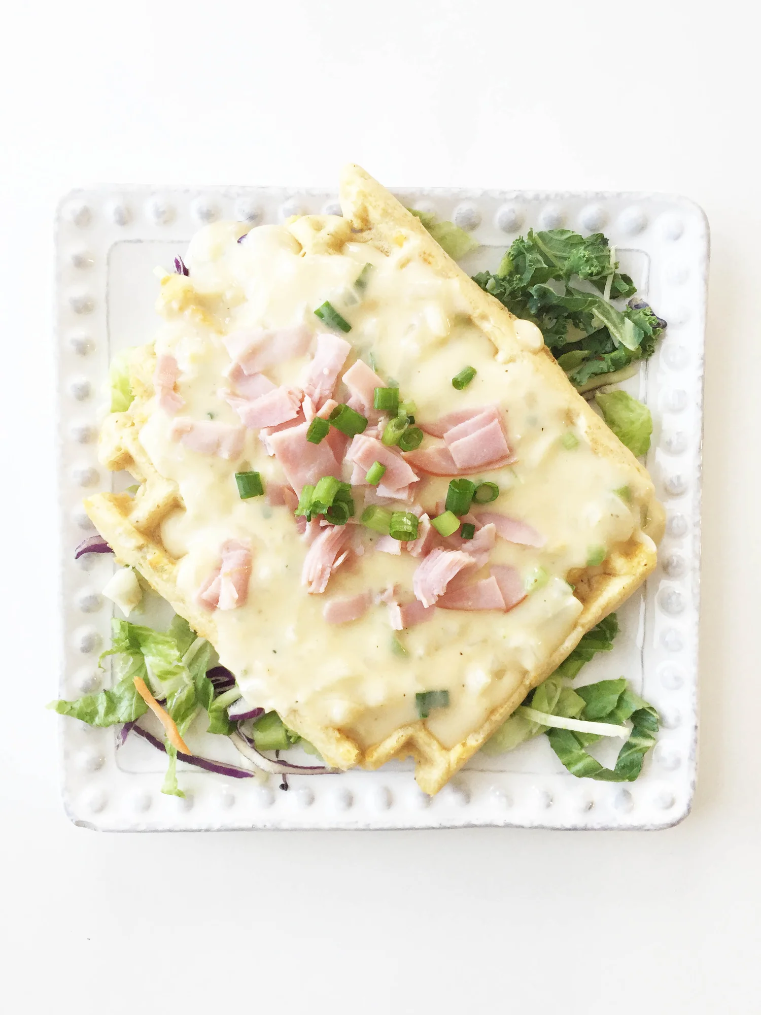 Savory Ham & Cheese Cornmeal Waffles — The Skinny Fork