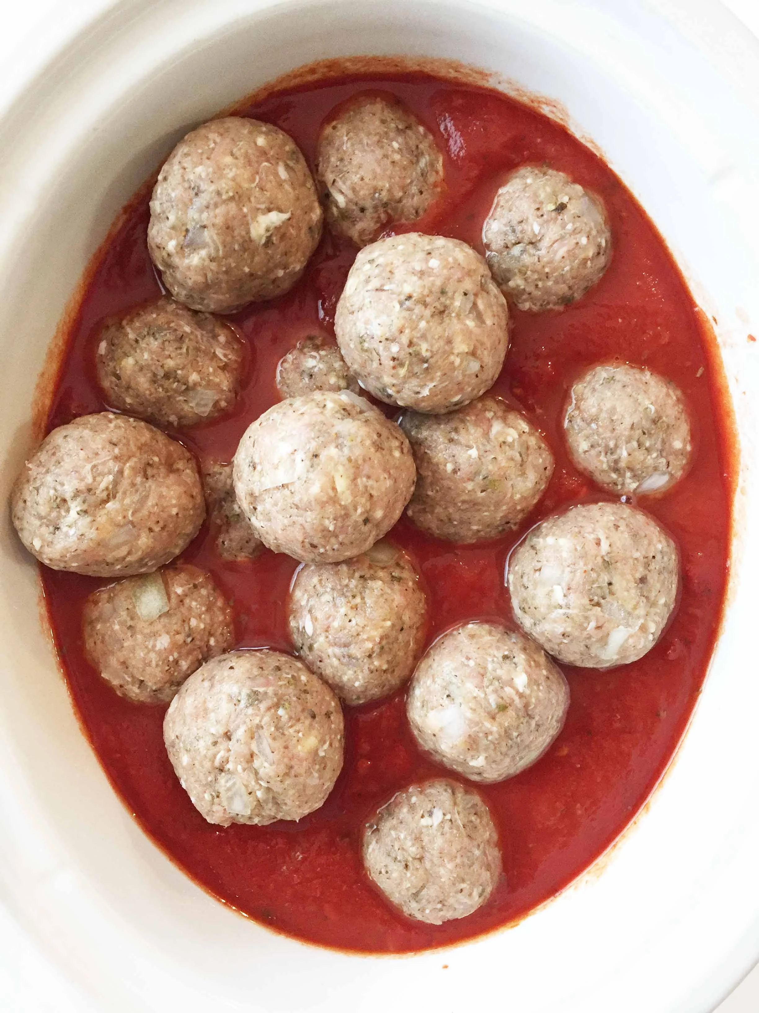 Scary Good Stuffed Meatballs & Garlicky Sauce (Crock Pot) — The Skinny Fork