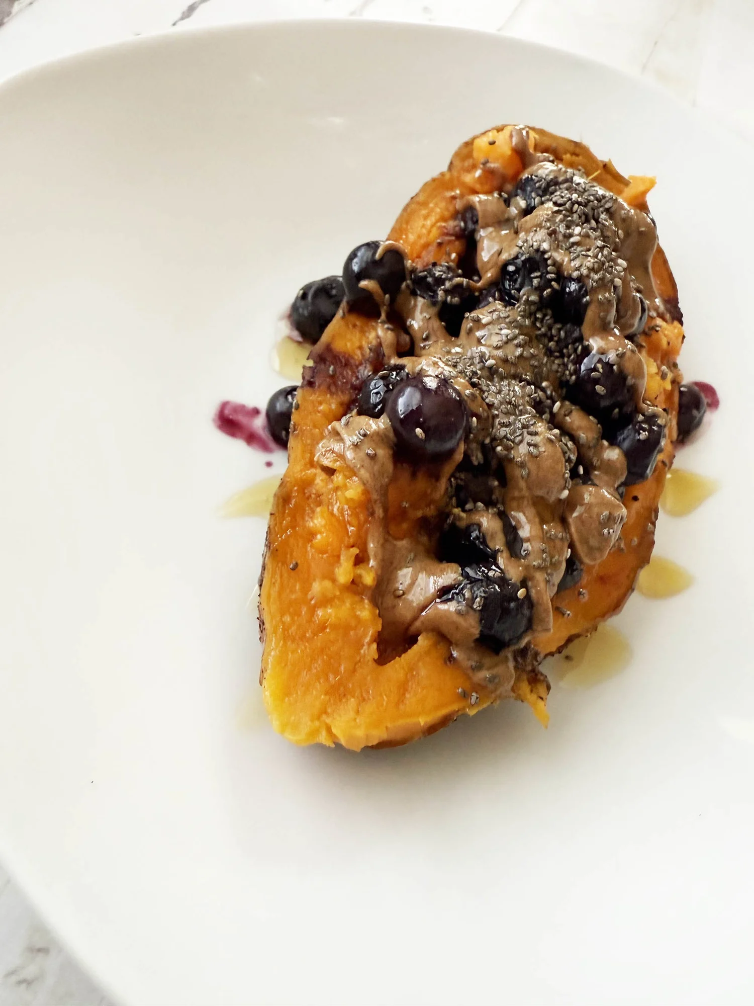 Blueberry Peanut Butter Sweet Potato — The Skinny Fork