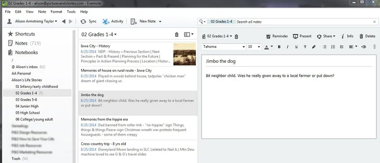 Use Evernote to Write a Memoir — Pictures and Stories