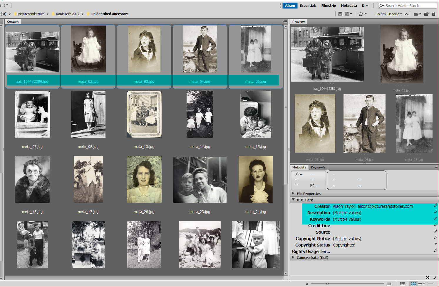 Metadata: Writing on the Back of a Digital Photo — Pictures and Stories