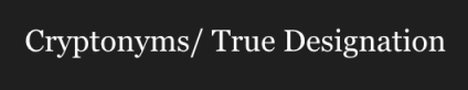 Cryptonyms — TPAAK