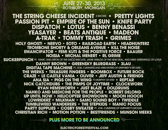 Electric Forest 2011 Lineup