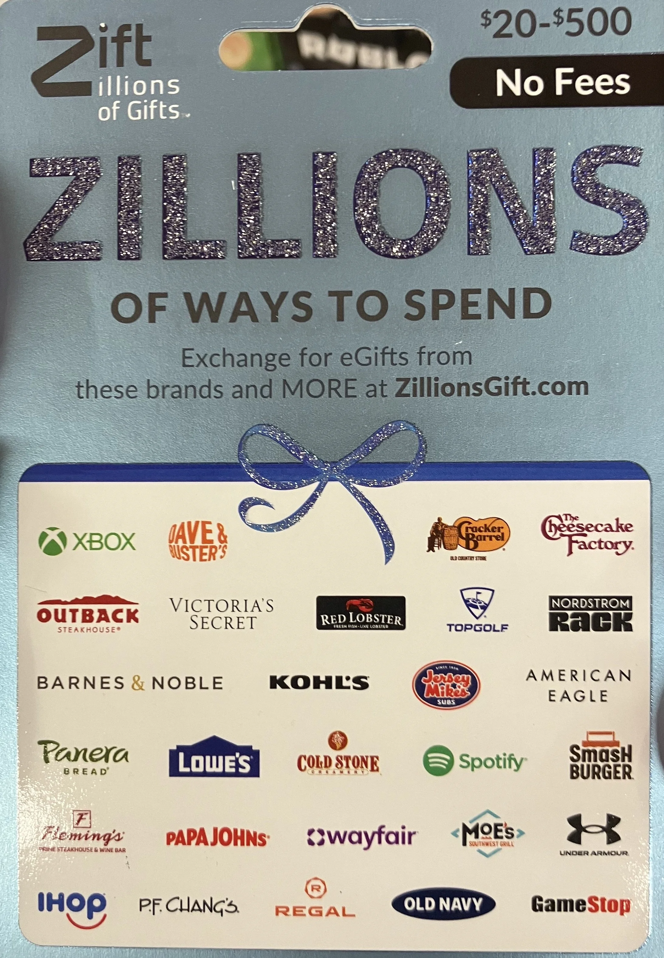 Complete list of all 77 Zillions/Zifts bonus gift card redemption ...