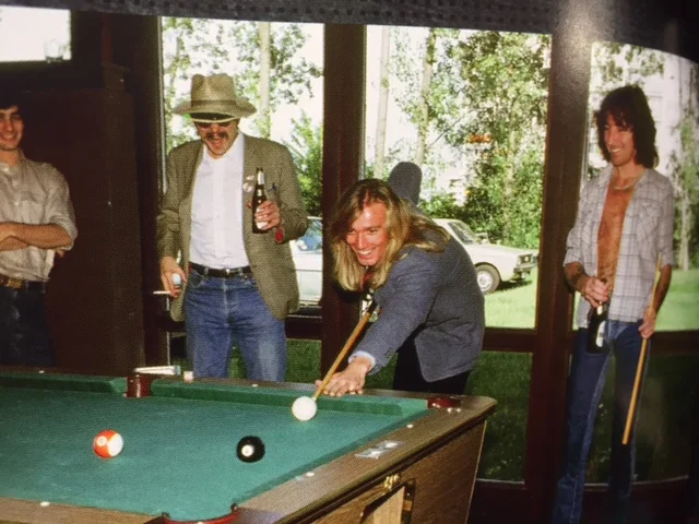 A Picture of Robin Zander, Bun E Carlos and Bon Scott Drinking and ...