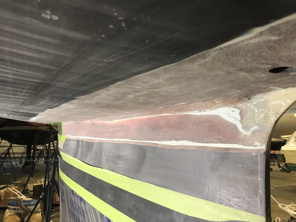 52’ Sloop Fiberglass Repair — Maine Yacht Center