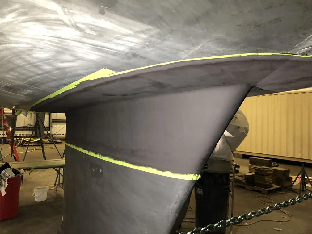 52’ Sloop Fiberglass Repair — Maine Yacht Center