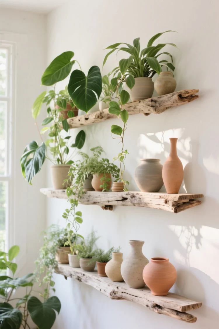 15 Rustic-Boho Plant Shelf Ideas for Cozy, Green Interiors — Style Estate
