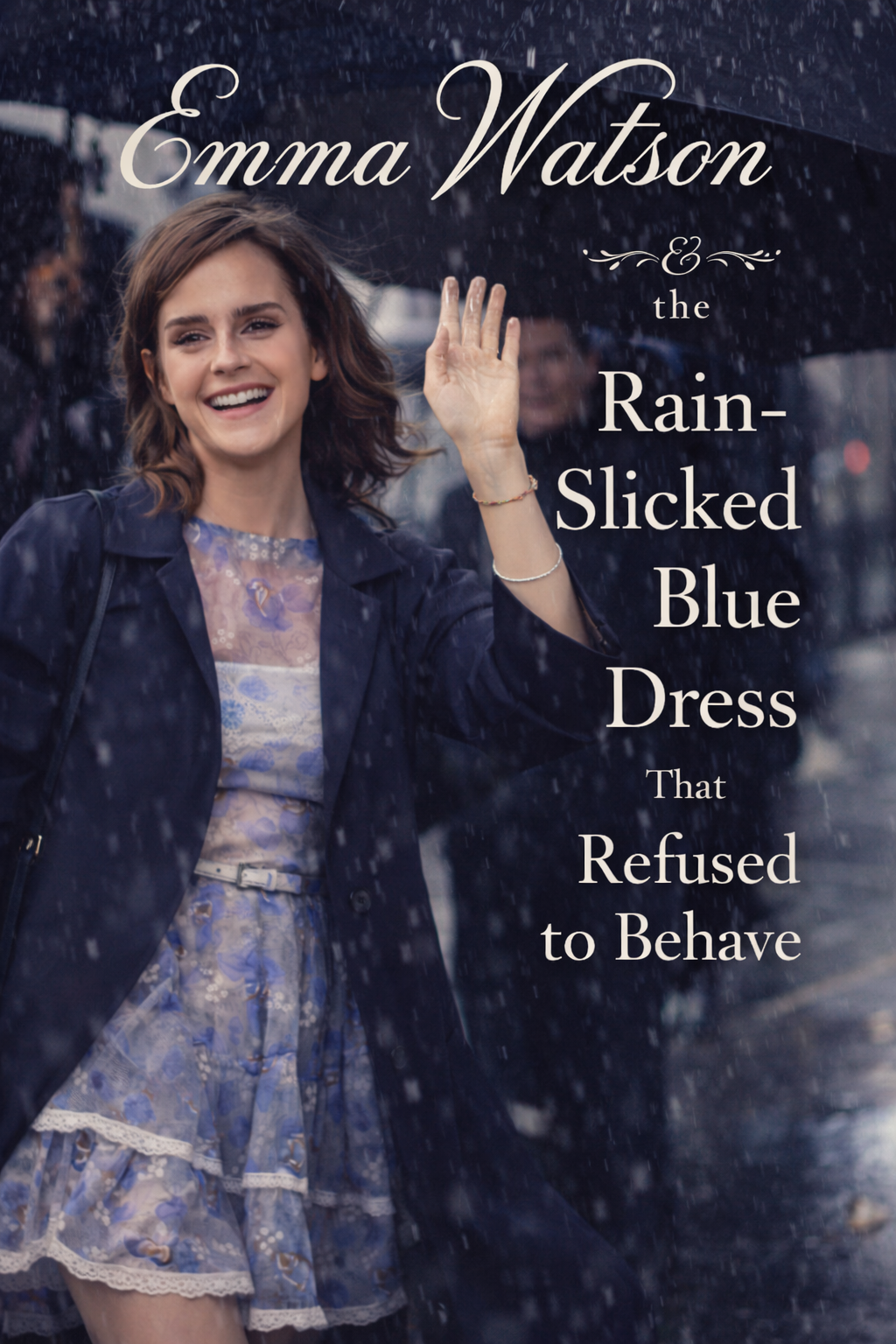 Emma Watson and the Rain-Slicked Blue Dress That Refused to Behave ...