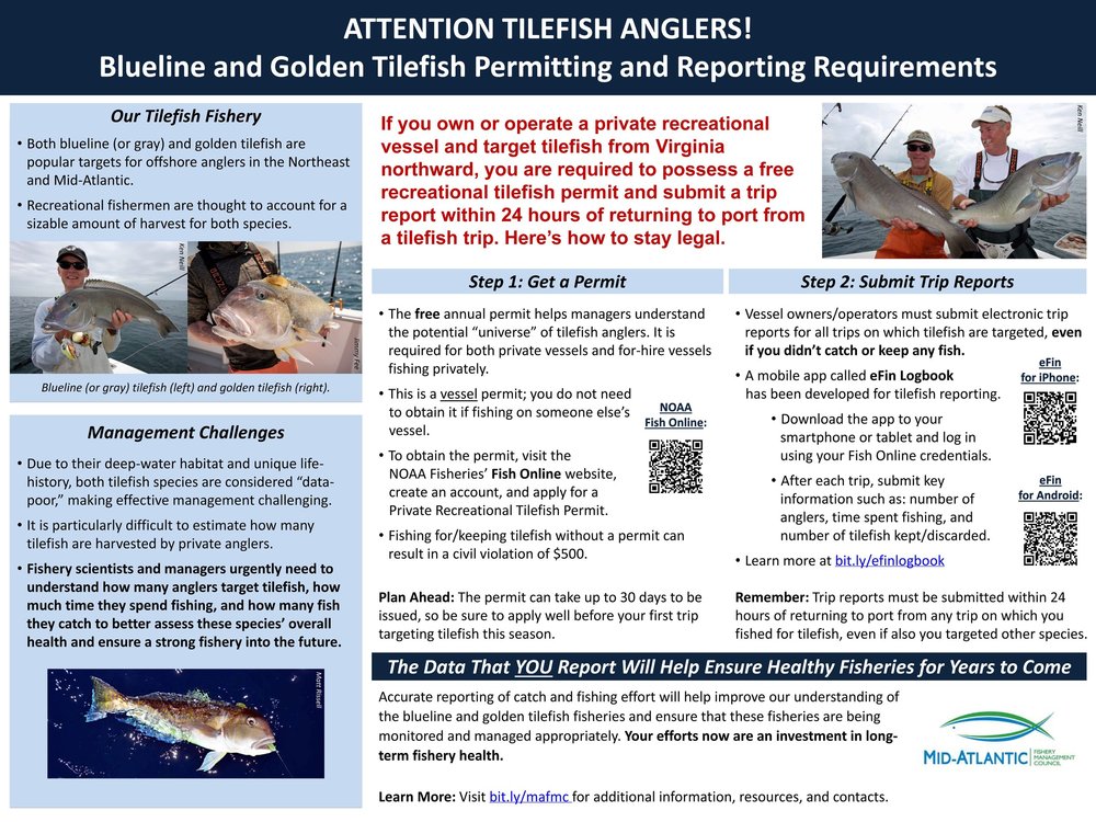 Recreational Tilefish Permitting and Reporting — Mid-Atlantic Fishery ...