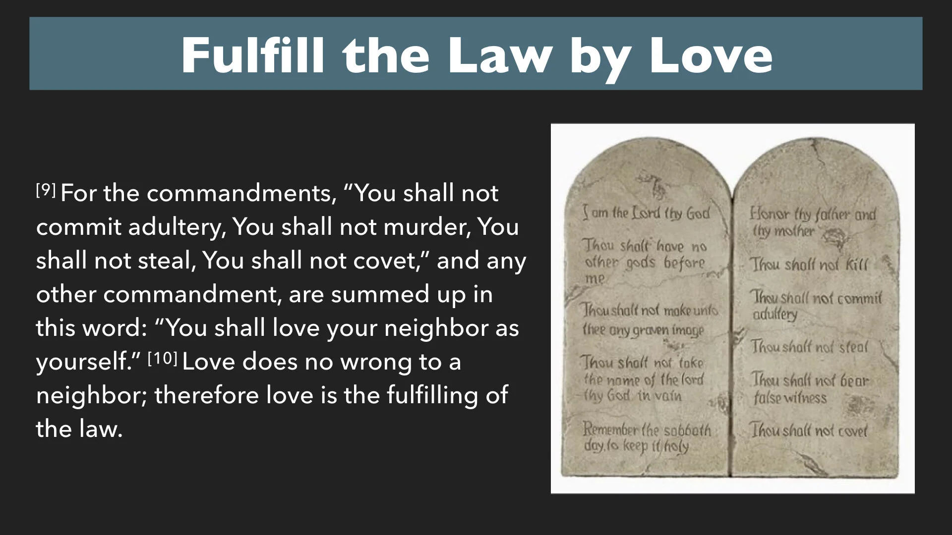 12.06.20 - Romans: Fulfill the Law of Love — Watershed Fellowship
