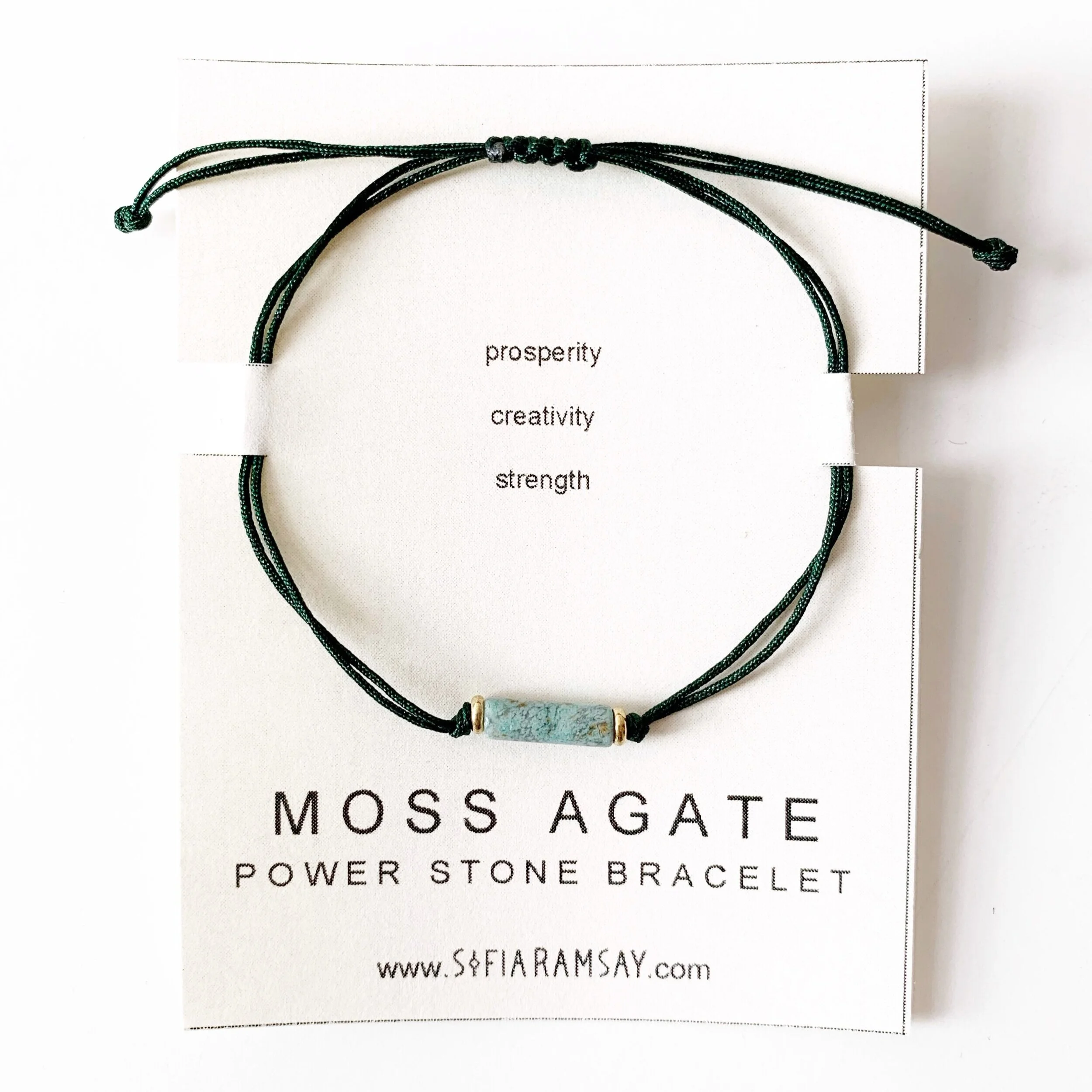 Moss Agate Power Stone Bracelet | Prosperity, Creativity, Strength - by Sofia Ramsay — Sofia Ramsay