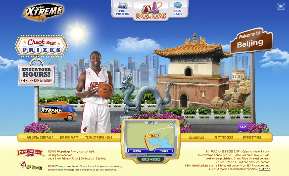 Goldfish: Team XTREME Globe Sweepstakes — LU-AN YOUNG