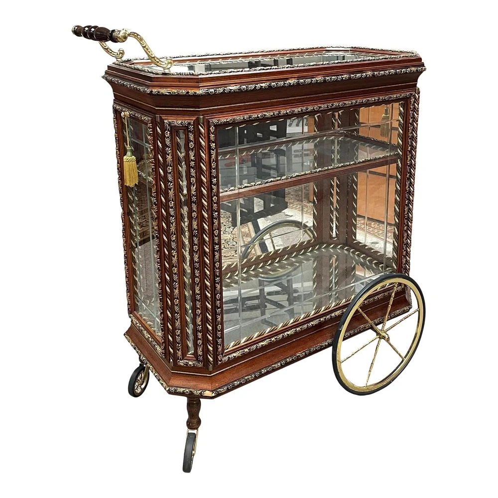 Vintage Wood Bar Cart