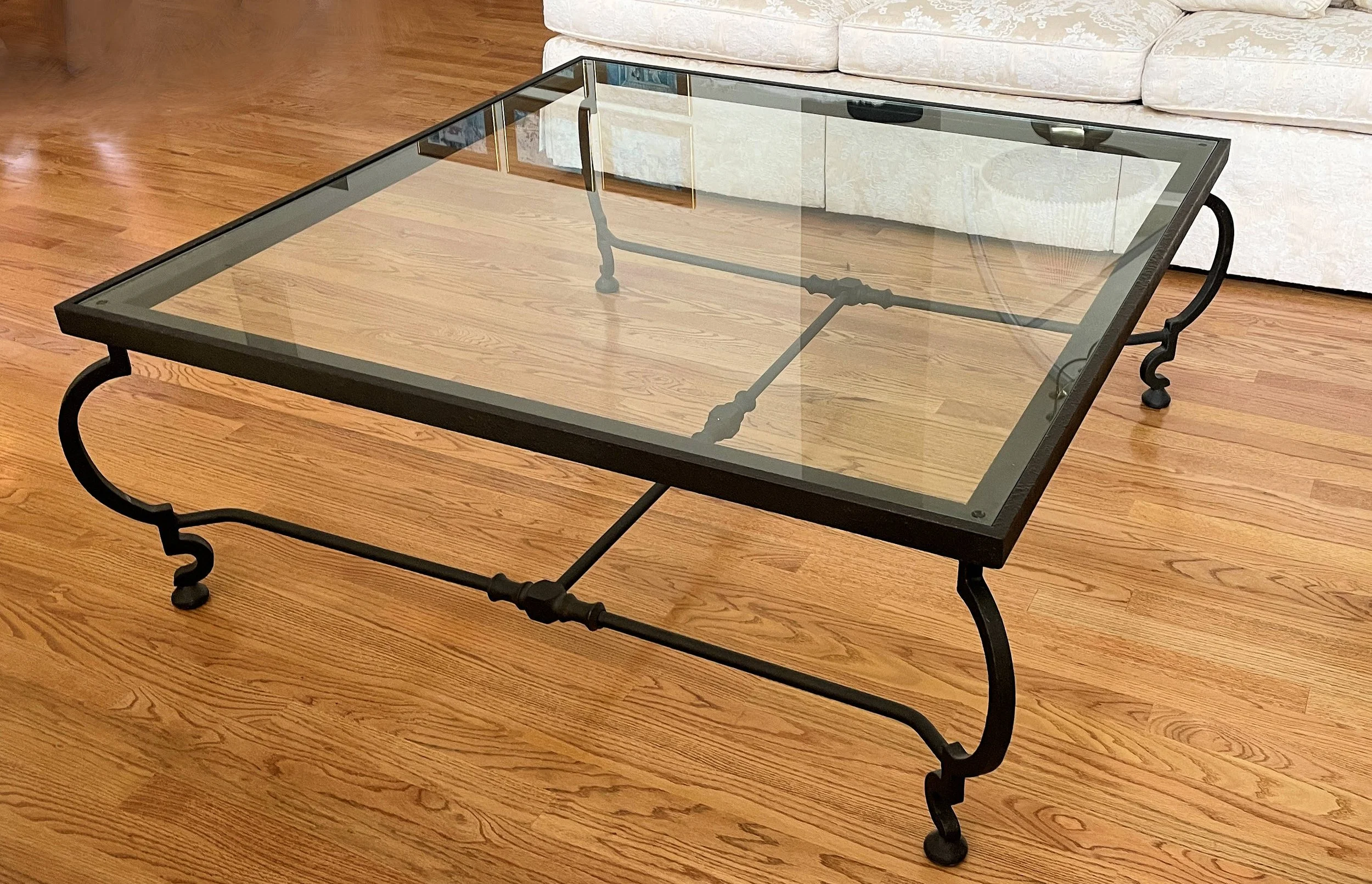 Encore Furniture Gallery-Glass Top Hand Forged Iron Coffee Table Encore Furniture Gallery-Glass Top Hand Forged Iron Coffee Table