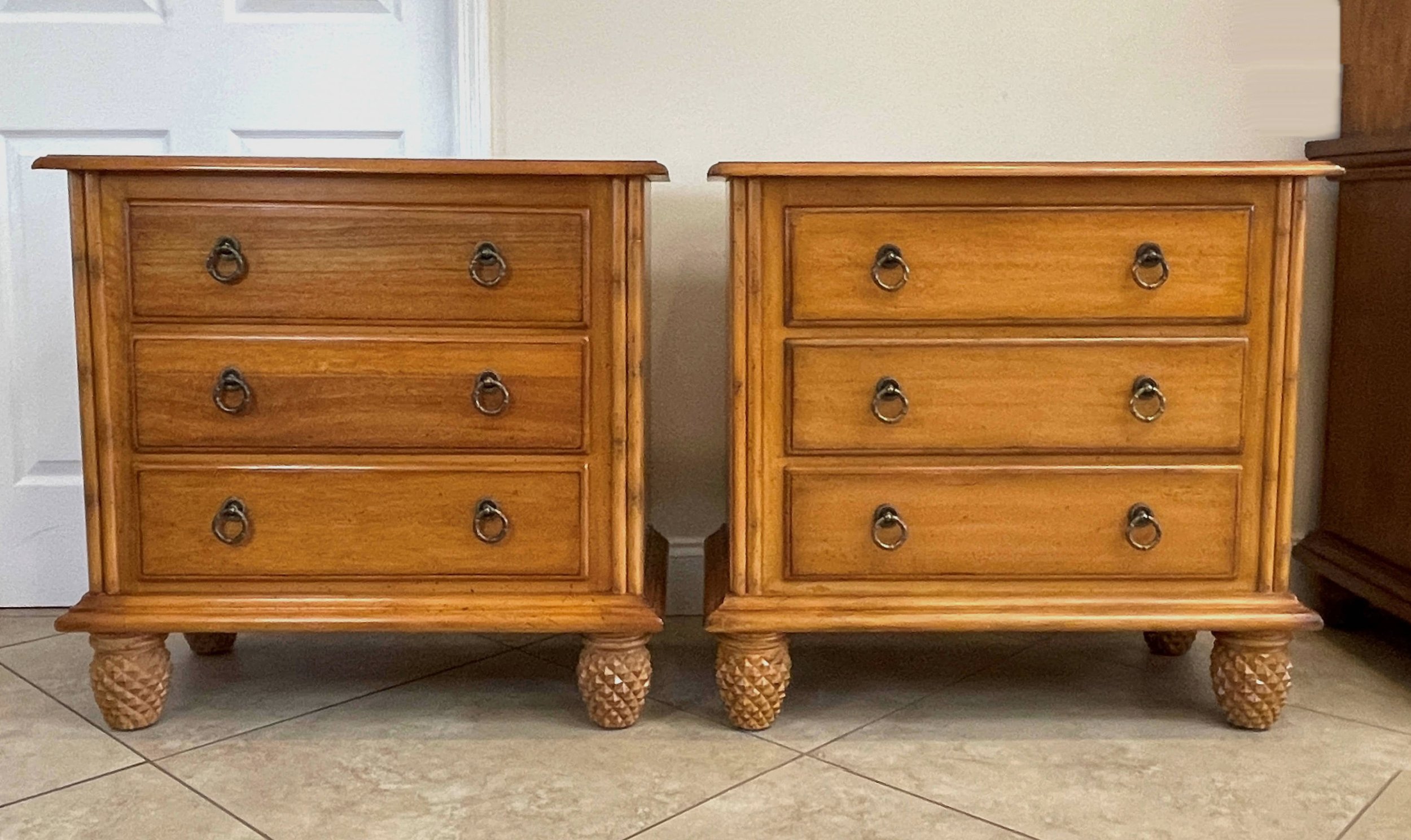 Encore Furniture Gallery-Pair - Vintage Tommy Bahama Coastal Nightstands