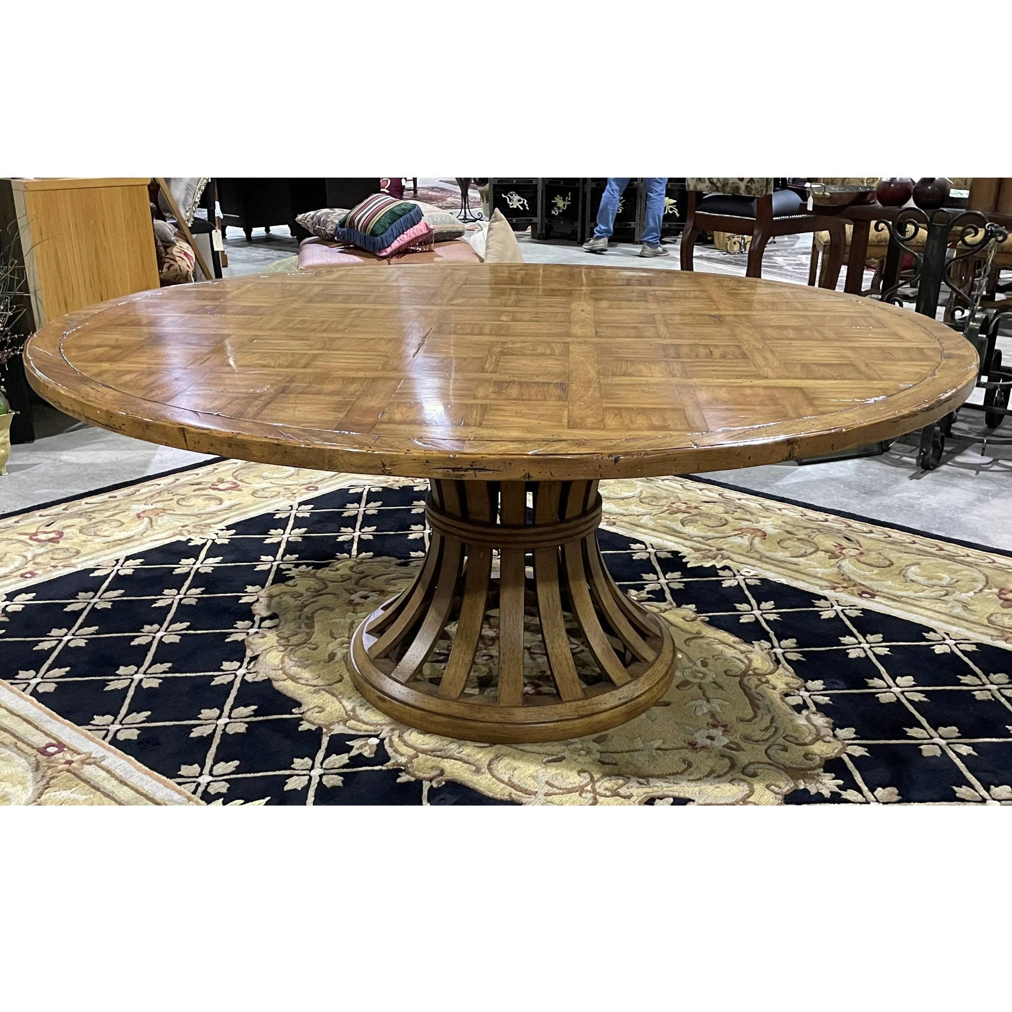 Encore Furniture Gallery-Vintage Rustic Farmhouse Chic Parquet Top ...