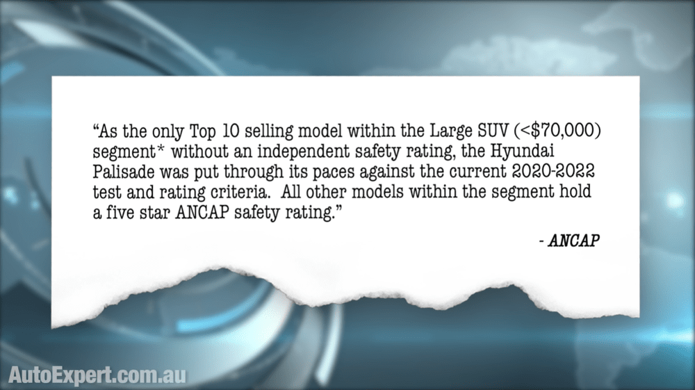 ANCAP botches Hyundai Palisade four-star safety rating