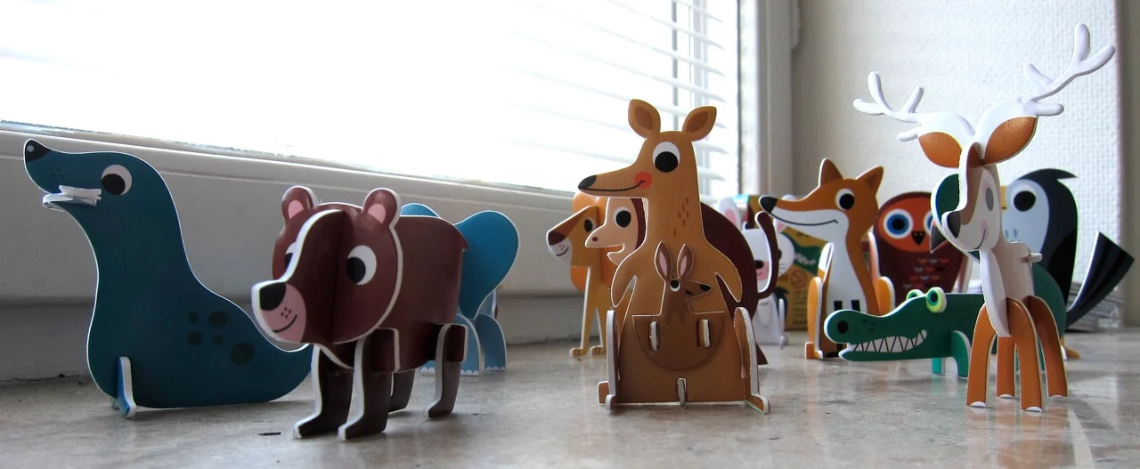 2D/3D Swedish animal puzzle — paperposts