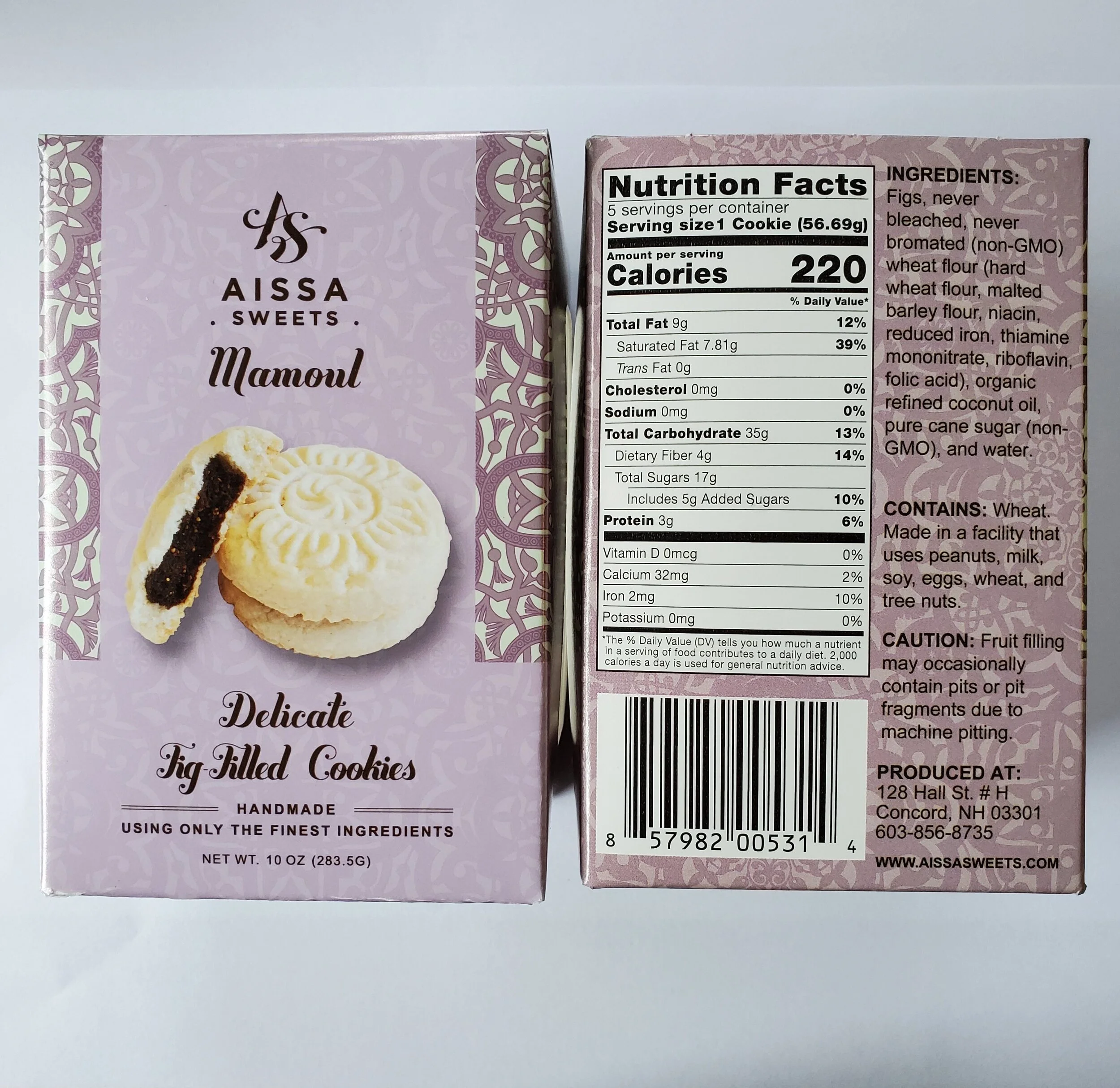 Fig-Filled Mamoul Cookies (4 boxes, 5 cookies each box) — Aissa Sweets