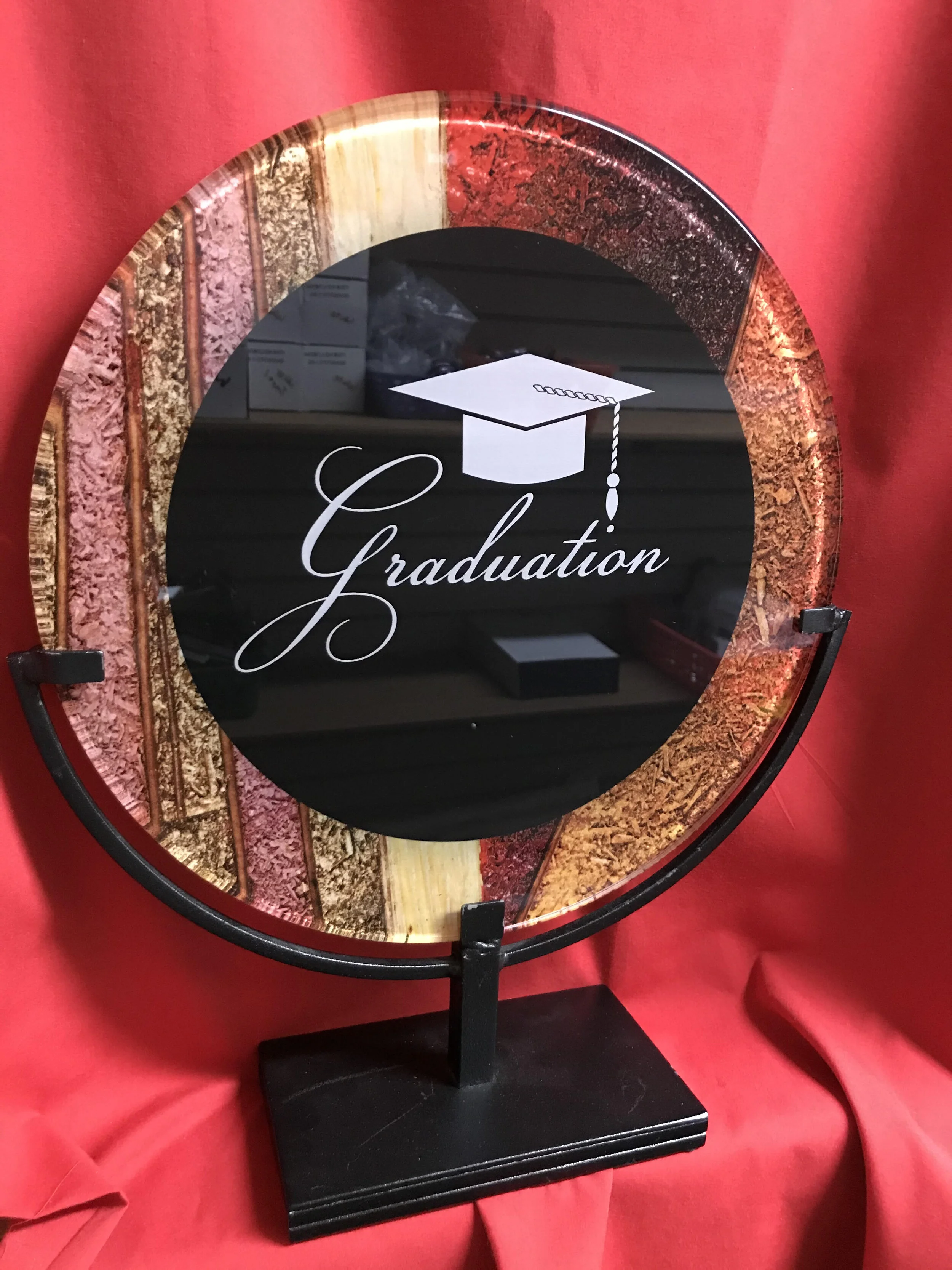 Graduation Art Glass Sculpture 14" — Trophy Gallery Canada | Custom ...