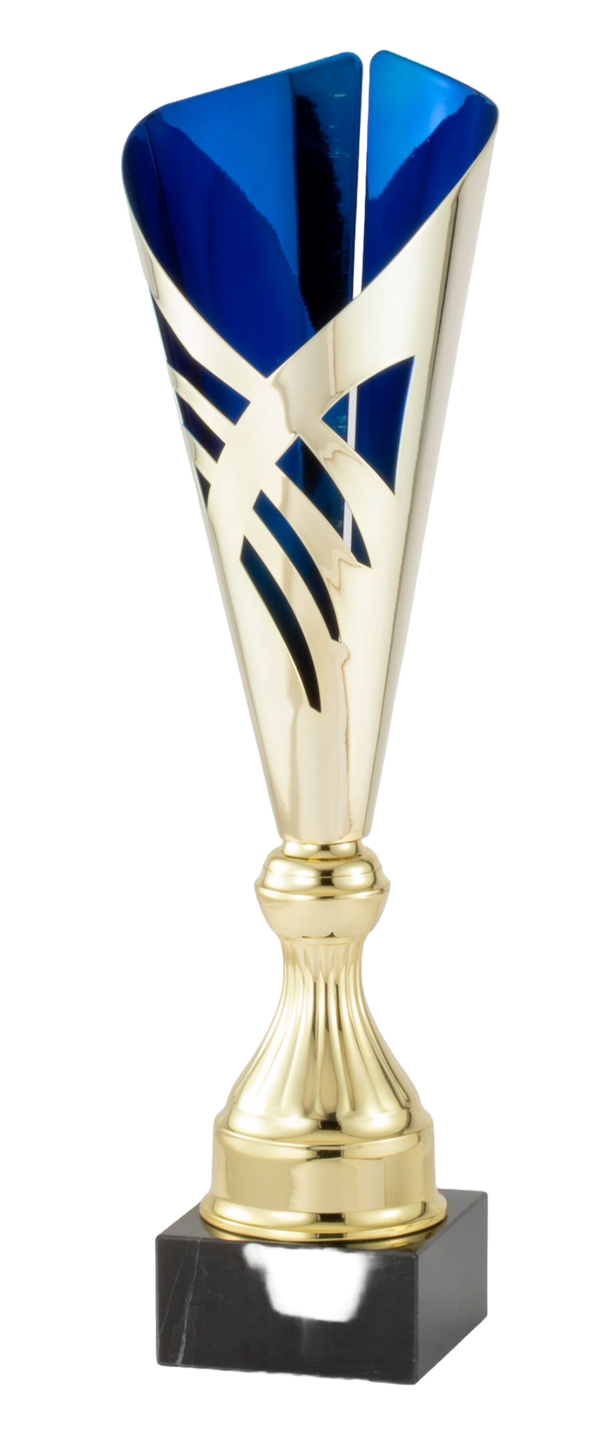 Gold and Blue Ribbed Metal Cup- 3 Sizes (Includes Engraving) — Trophy ...