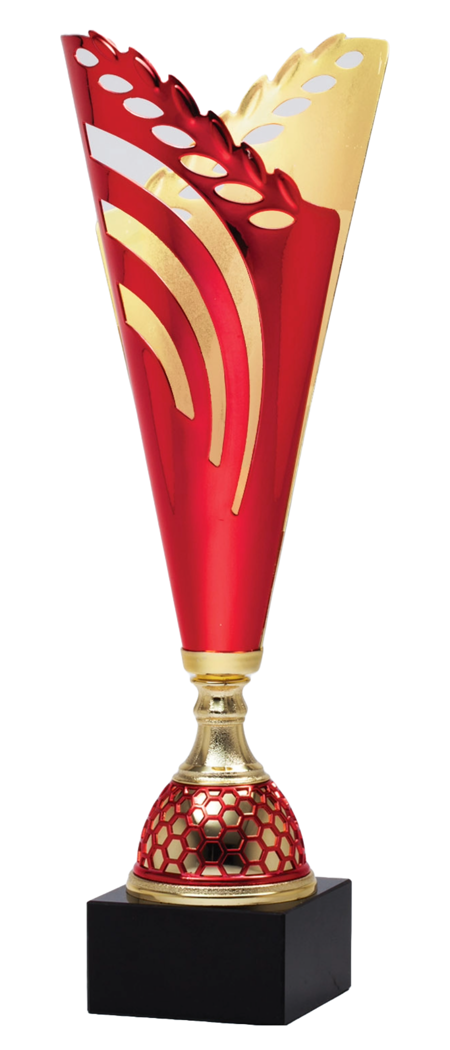 Gold and Red Ribbed Metal Cup- 2 Sizes (Includes Engraving) — Trophy ...