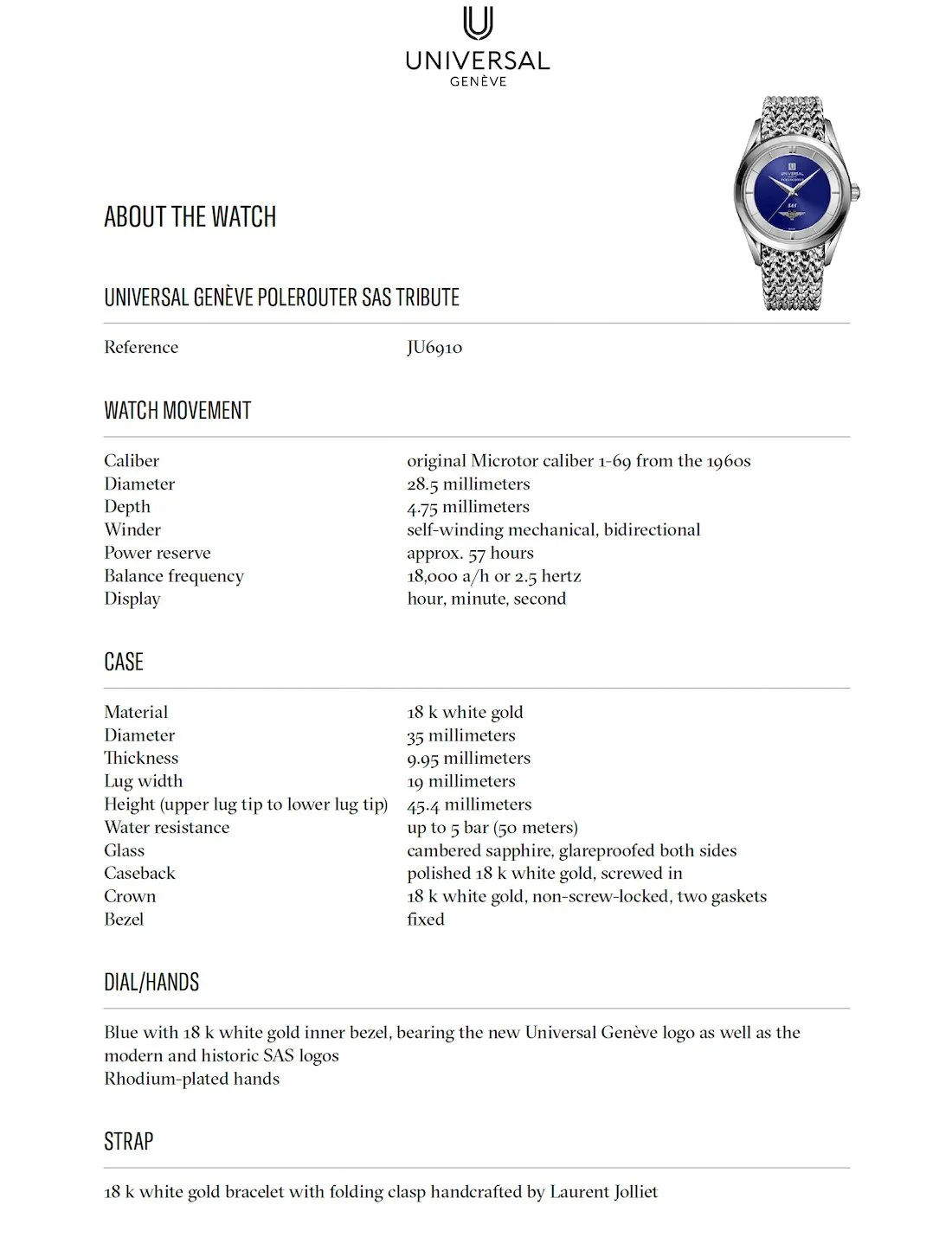 Introducing: Universal Genève Polerouter SAS Tribute Timepieces — WATCH ...