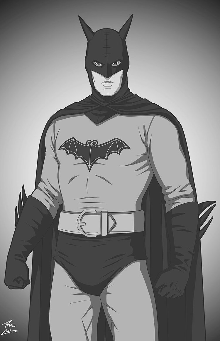 Batman 1949 (Robert Lowery) Black and White — Phil Cho