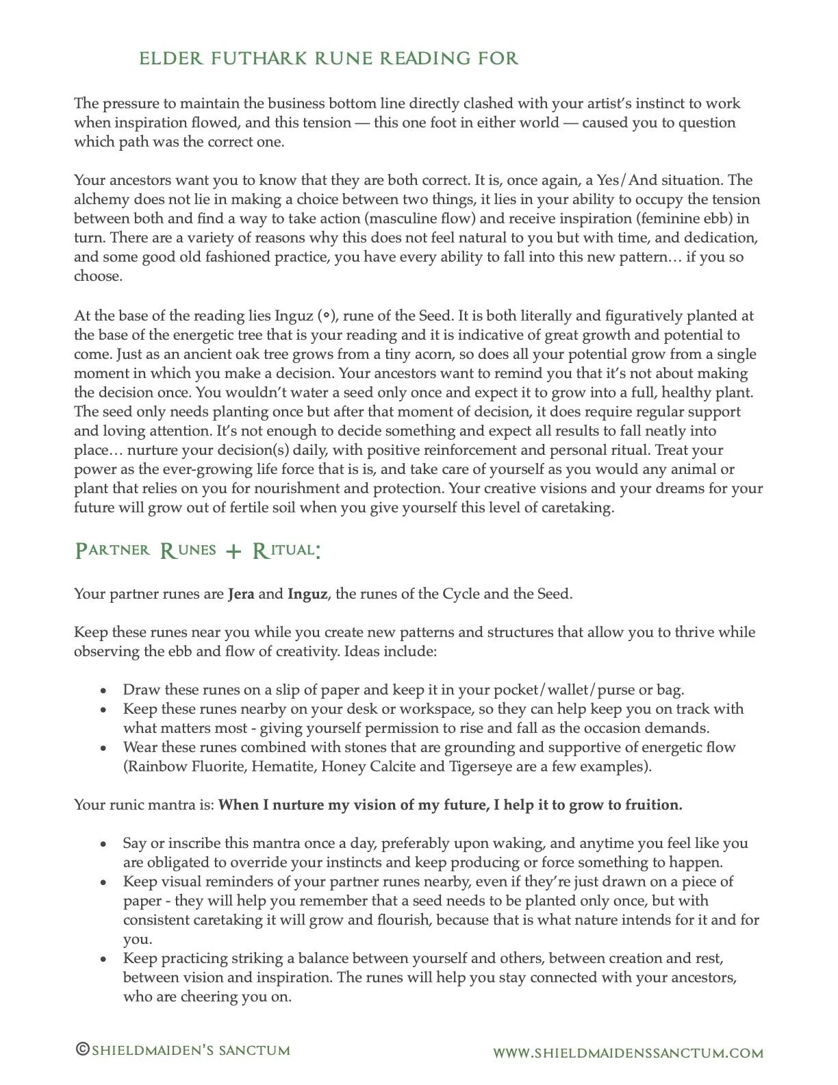 Elder Futhark Rune Readings — SHIELDMAIDEN'S SANCTUM