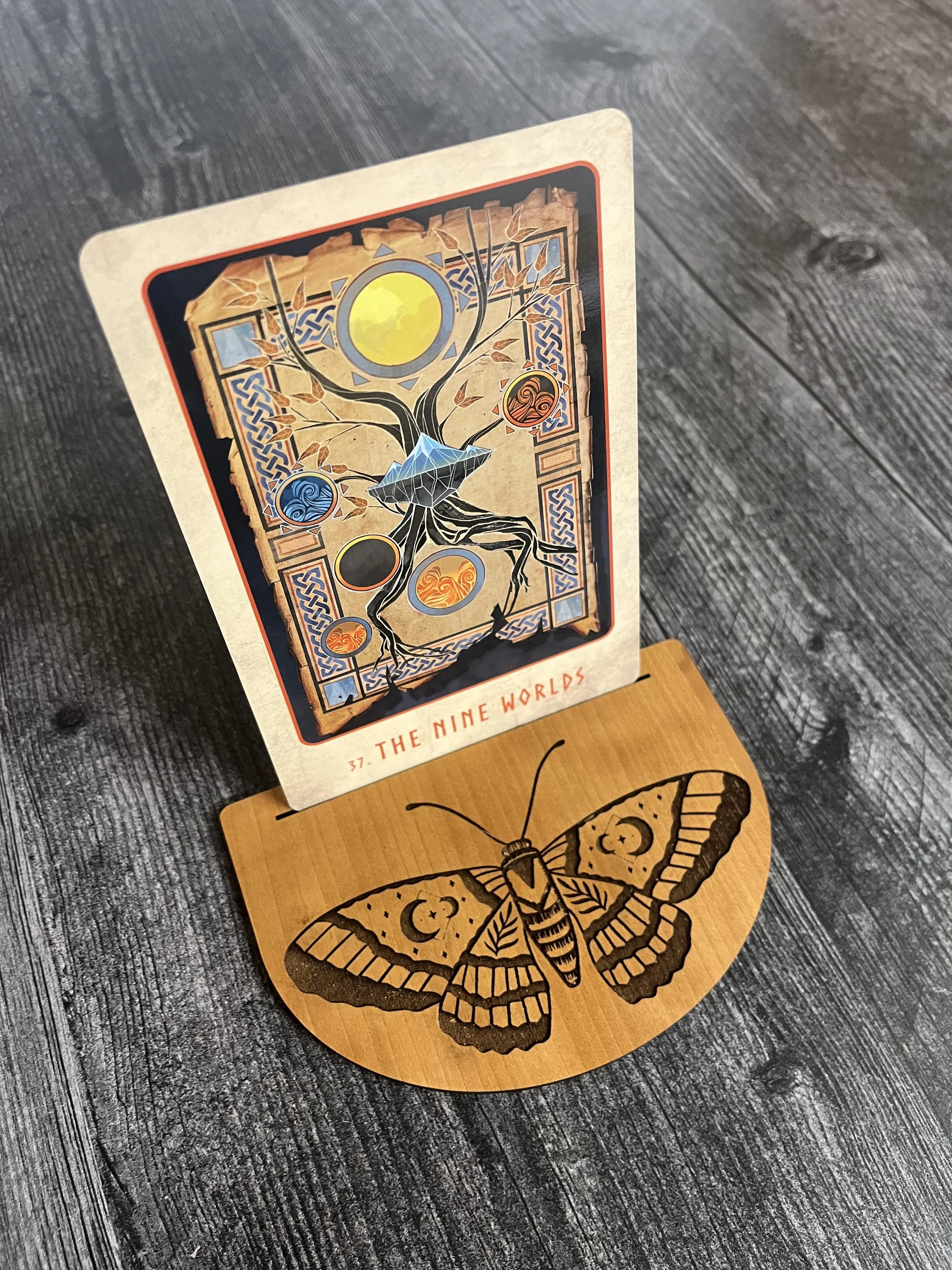 Lunar Moth Oracle + Tarot Card Stand — SHIELDMAIDEN'S SANCTUM