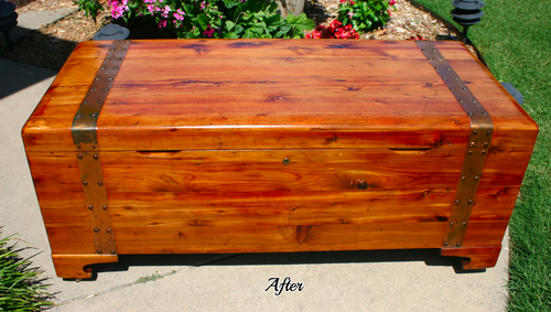 Cedar trunk before and after.... — Beckwith's Treasures