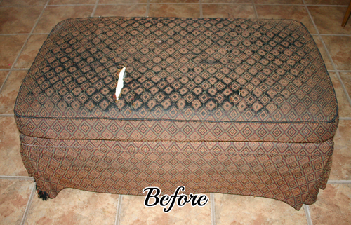 Drop Cloth Ottoman...before and after! — Beckwith's Treasures