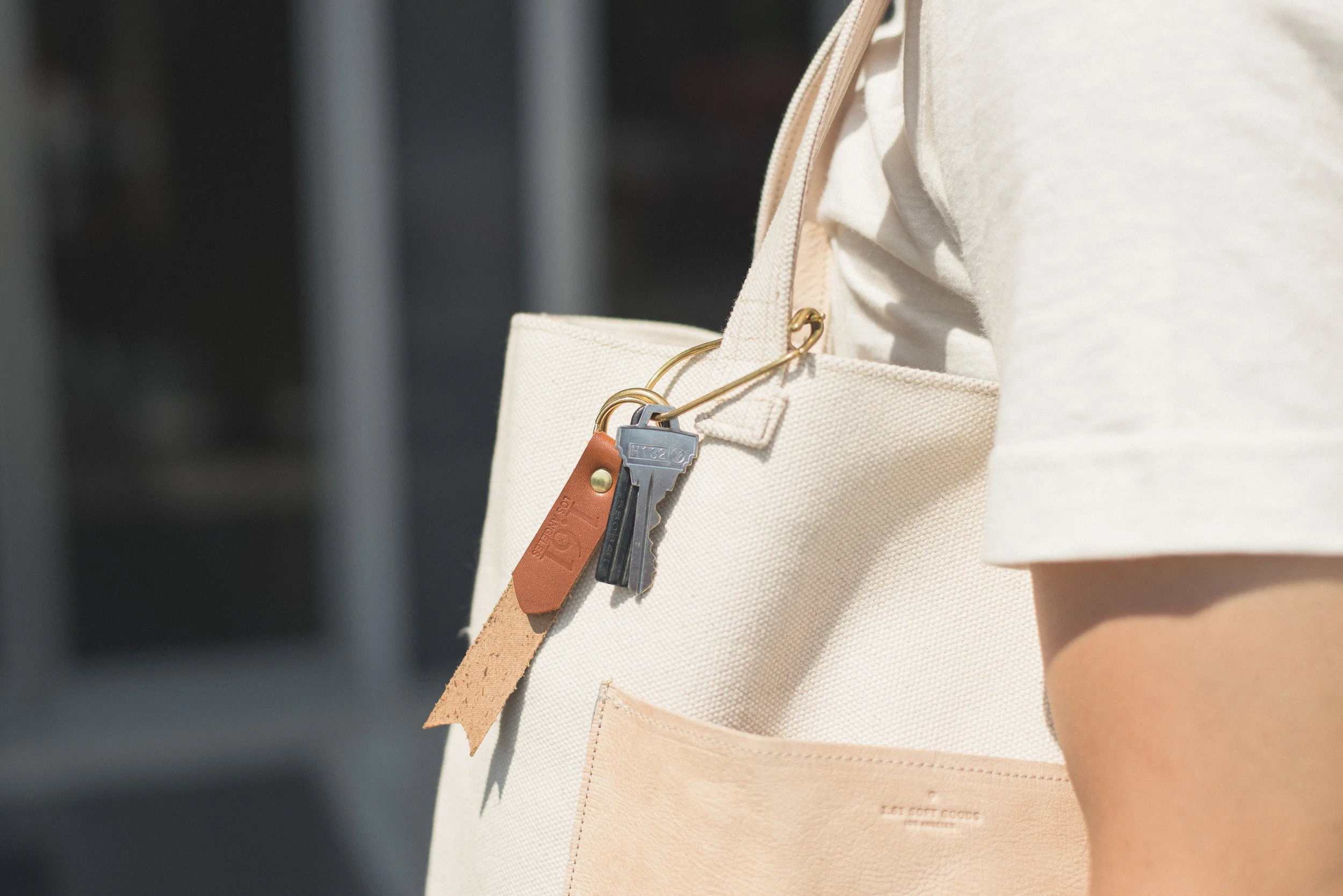 Minimalist Leather Key Organizer with Solid Brass Rod — 1.61 Soft Goods