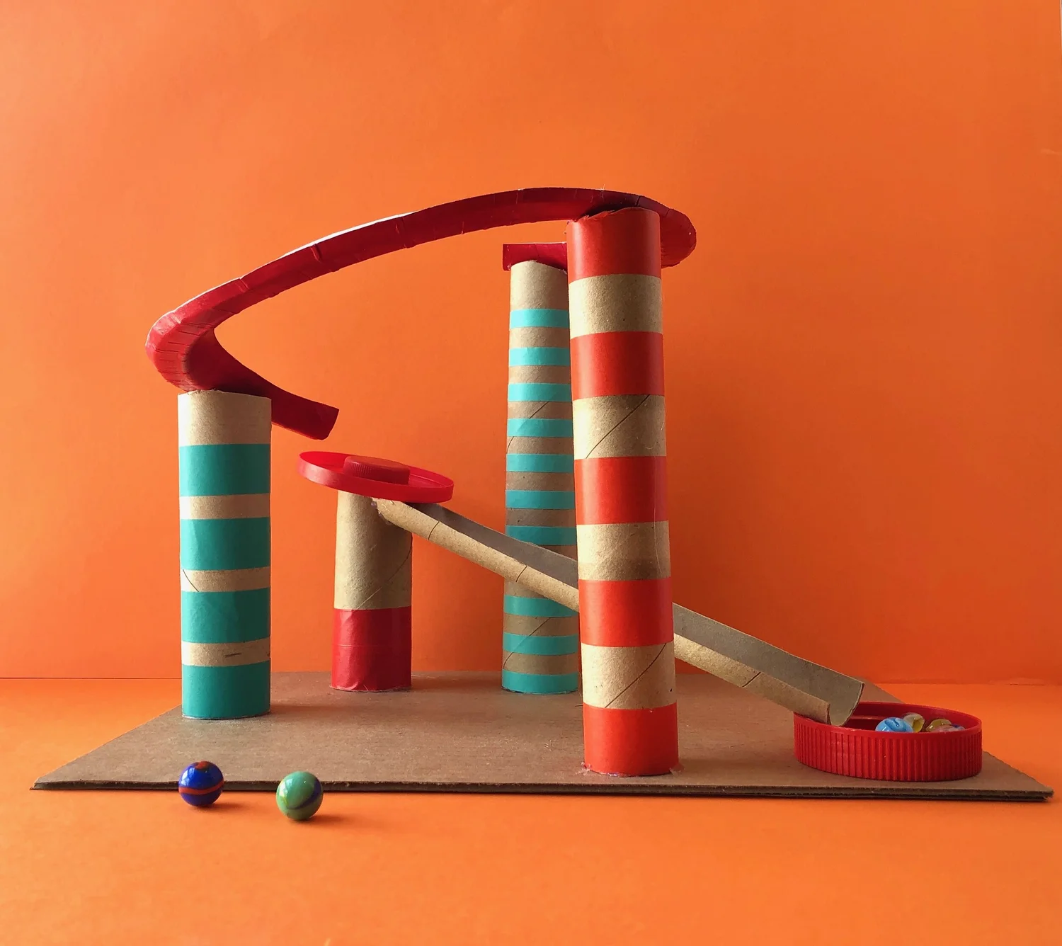 Create a Fun Marble Run from Recycle Bin Materials! — super make it