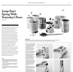 Hooray for Spring! Newspaper Seedling Pots in the NY Times — super make it
