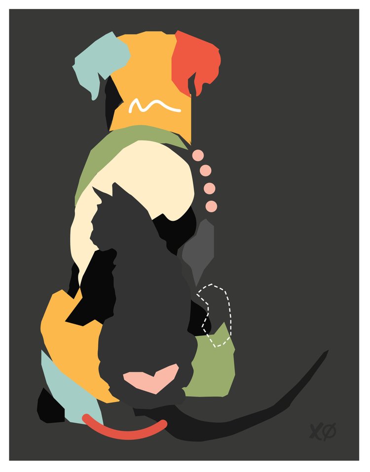 Animal Welfare Illustration Print (2026) – Cat and Dog Art by Kyle ...