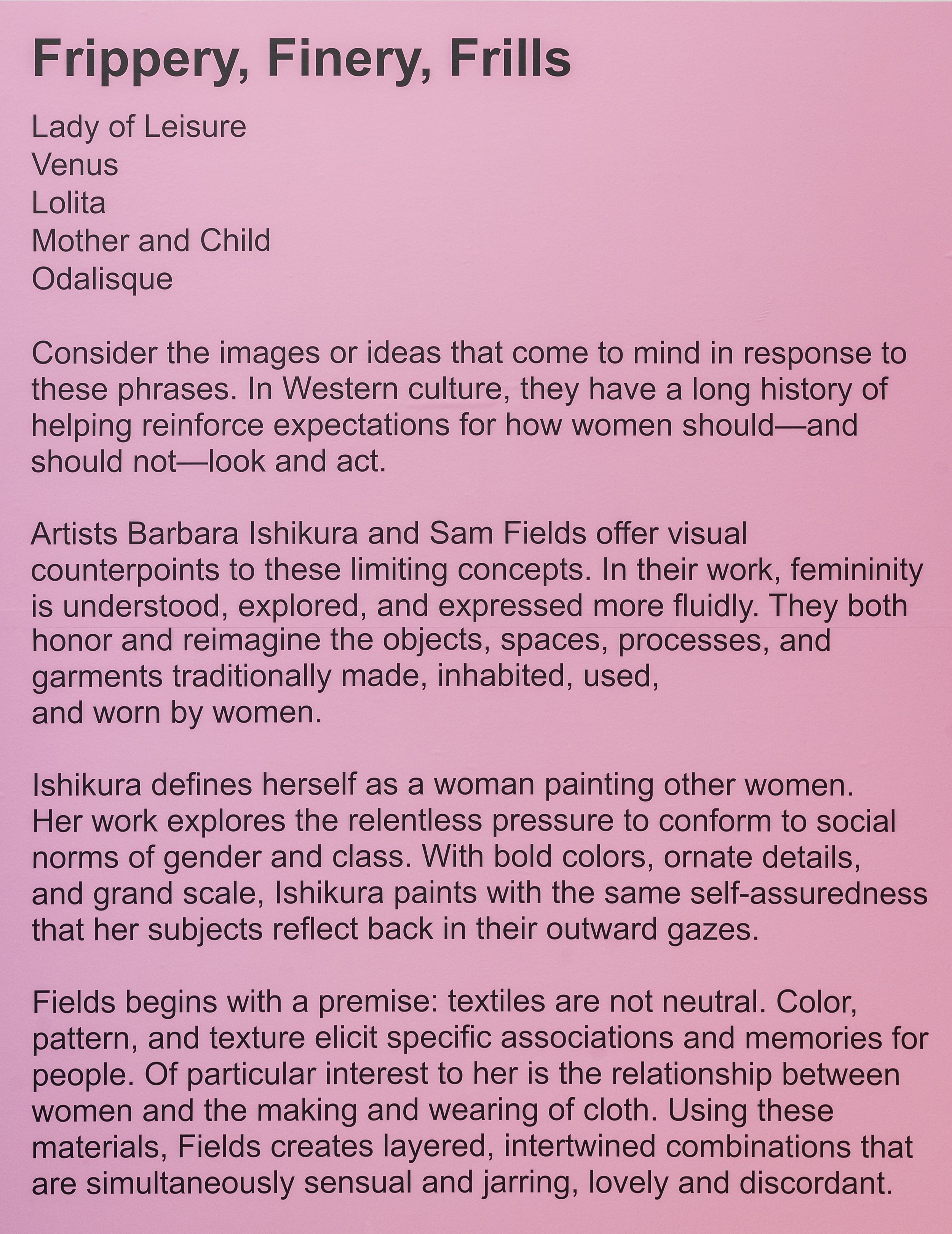 Frippery Finery Frills — sam fields