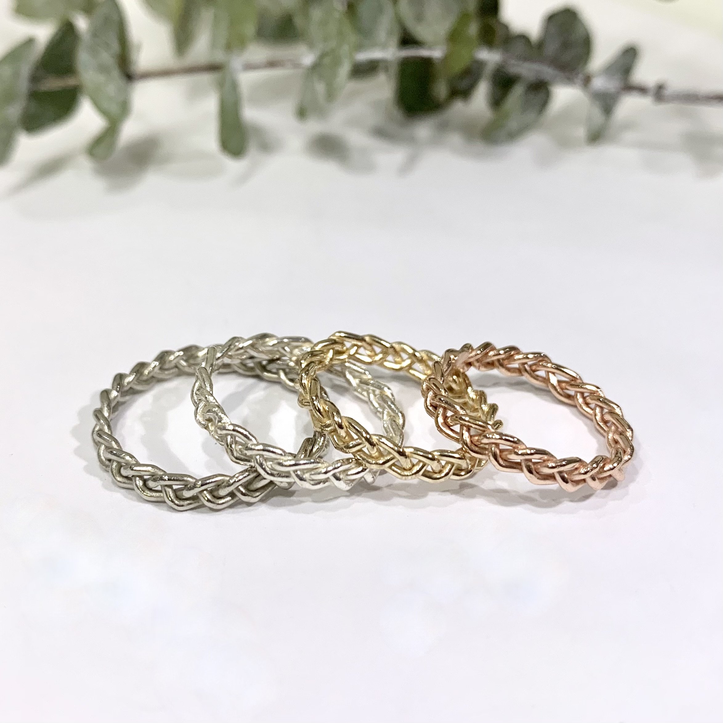 14 Karat Yellow Gold Braid Ring - Feeding On Frost