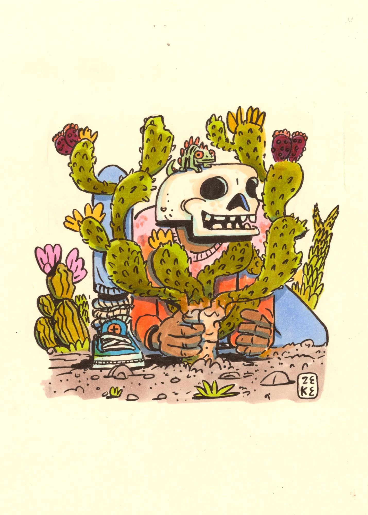 Desert Calavera Doodle — Zeke Peña