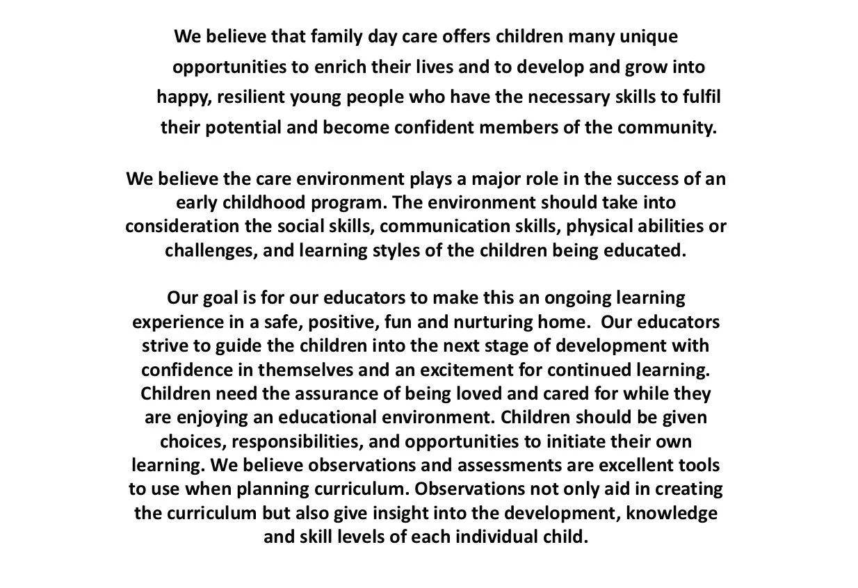 Our Philosophy — Wyndham Early Learning Family Day Care